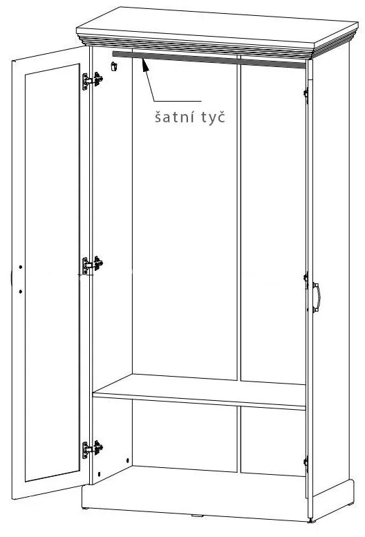 ROYAL r | šatní skříň S2D | 87 cm | borovice nordická