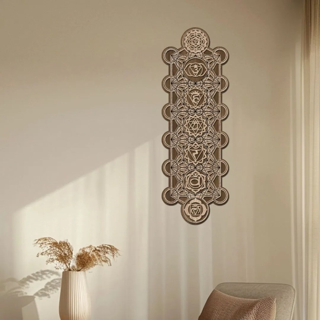 dřevo života Dřevěná dekorace Čakrový panel Zvolte rozměr (cm): 27x80, Zvolte barvu dekoru: Dub Sonoma-Wenge