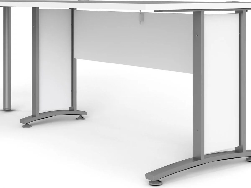 FALCO Rohový psací stůl Office 80400/72 bílá/silver grey
