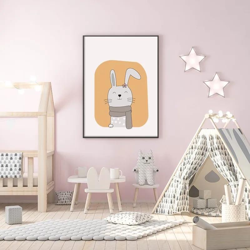 Plakát 'Zajíček v šále' do dětského pokoje