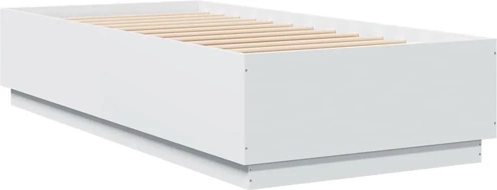 Rám postele bílý 100 x 200 cm kompozitní dřevo 3209716