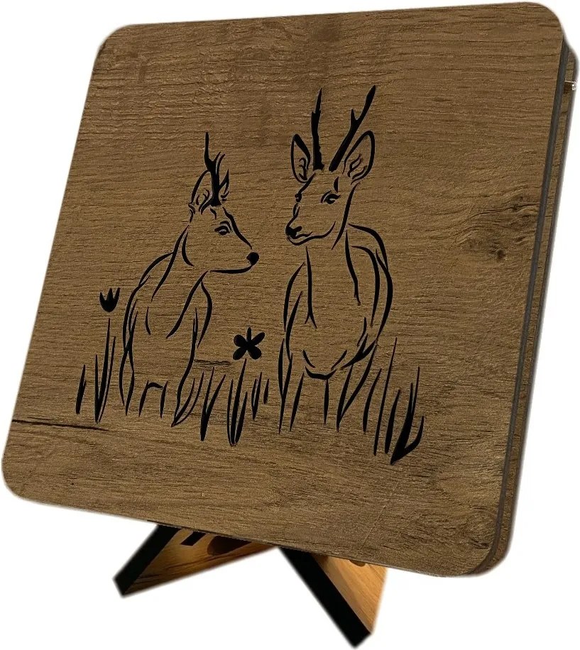 Li-Go "Srnci" lampa 19x19 cm provedení povrchu: ořech