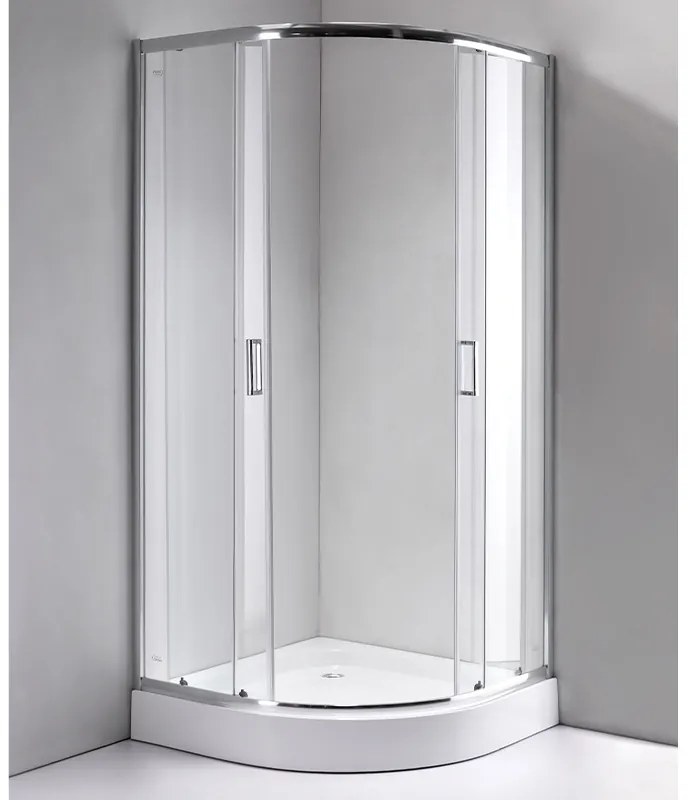 BPS-koupelny Čtvrtkruhový sprchový kout HYD-RK94C 100x100 cm chrom/transparent + vanička HYD-RSV-SXL01A bílá
