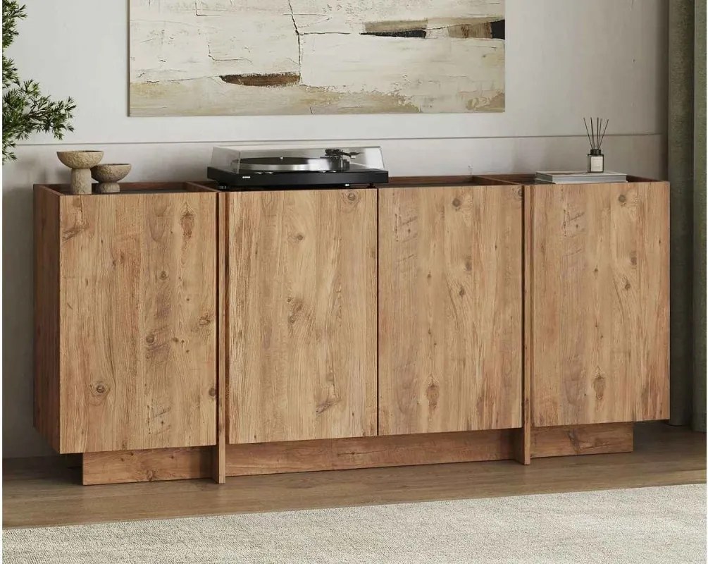 Designová komoda Radegund 180 cm atlantská borovice / antracitová