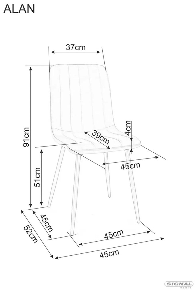 Jídelní židle Alan tmavě šedá