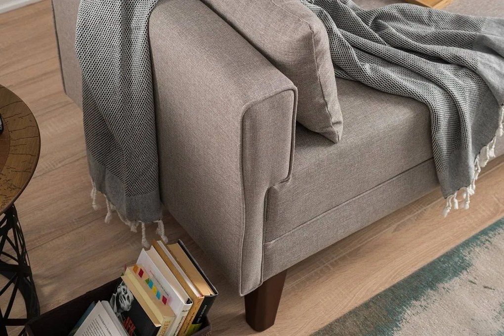 Designová rozkládací sedačka Marisela 208 cm krémová