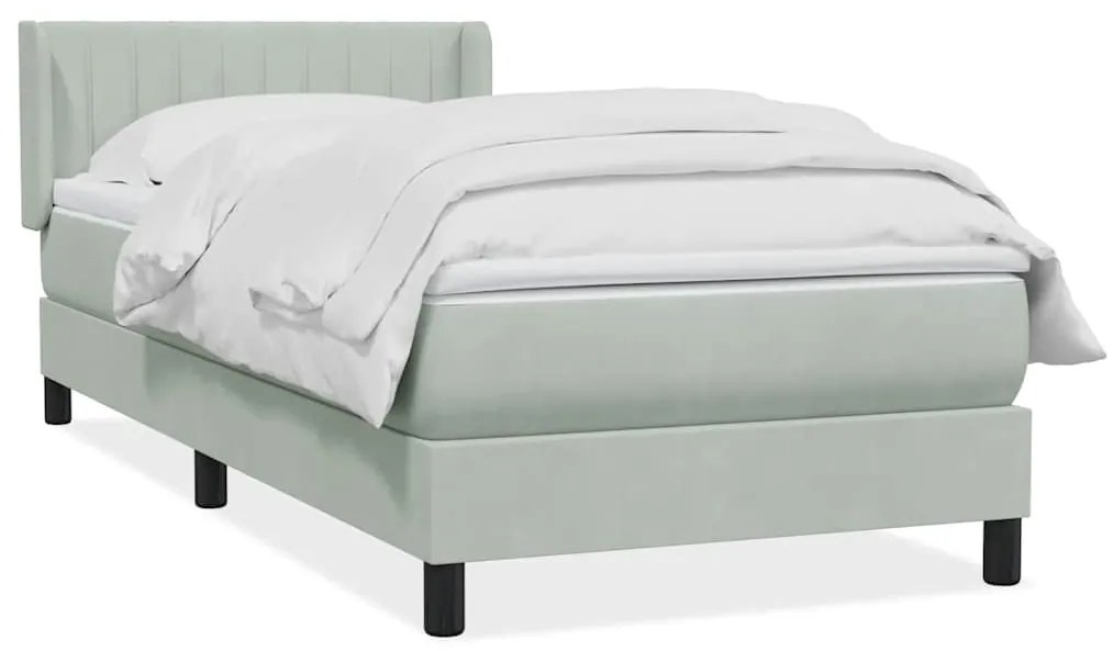 Box Spring Postel s matrací Světle šedá 90x220 cm Samet 3318309