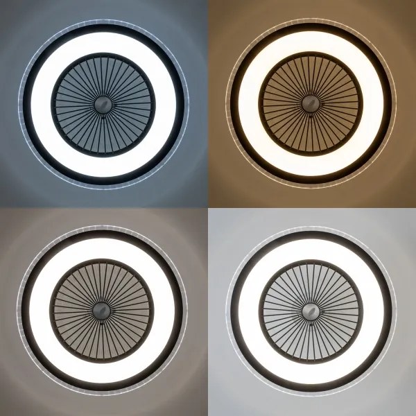 Brilagi - LED Stmívatelné svítidlo s ventilátorem RONDA LED/48W/230V černá + DO
