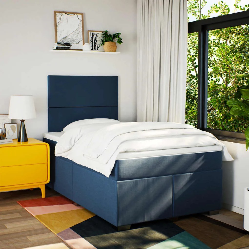 Box spring postel s matrací černá 120x190 cm textil 3292726