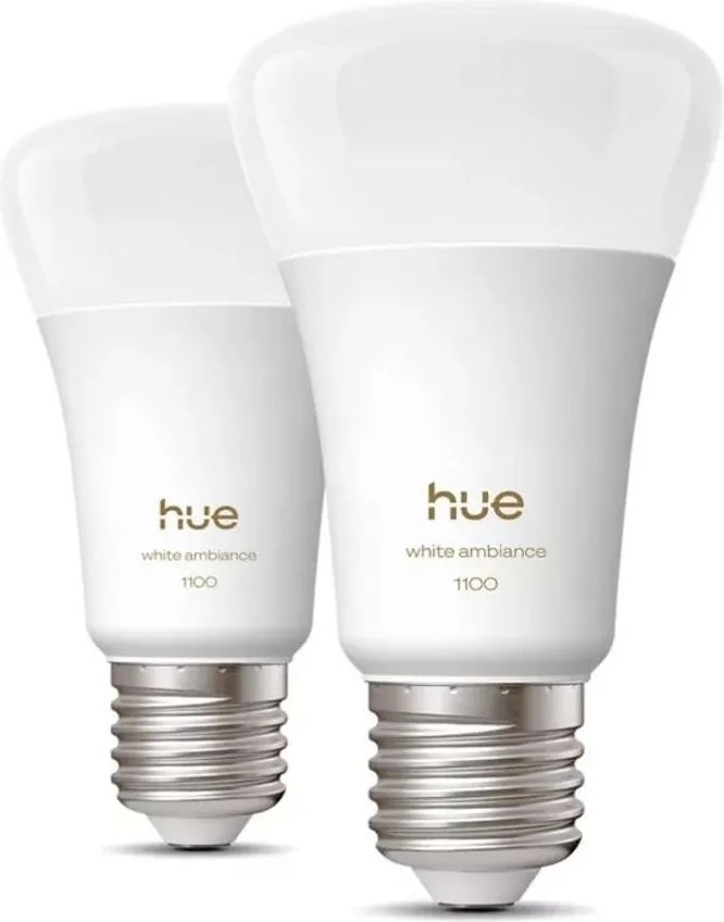 Philips Hue White Ambiance - Chytrá LED žárovka E27, 1100 lm, teplá bílá, 2 ks 929003854902