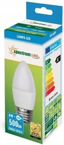 Spectrum LED LED žárovka Studená E-27 230V 6W svíčka 13062