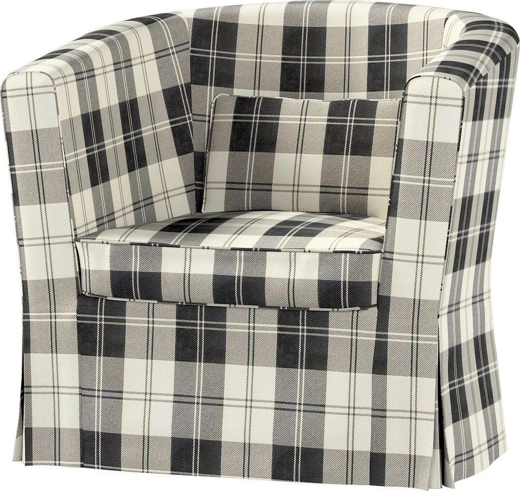 Potah na křeslo IKEA Ektorp Tullsta barva černá látka pletený vzor, vzorované