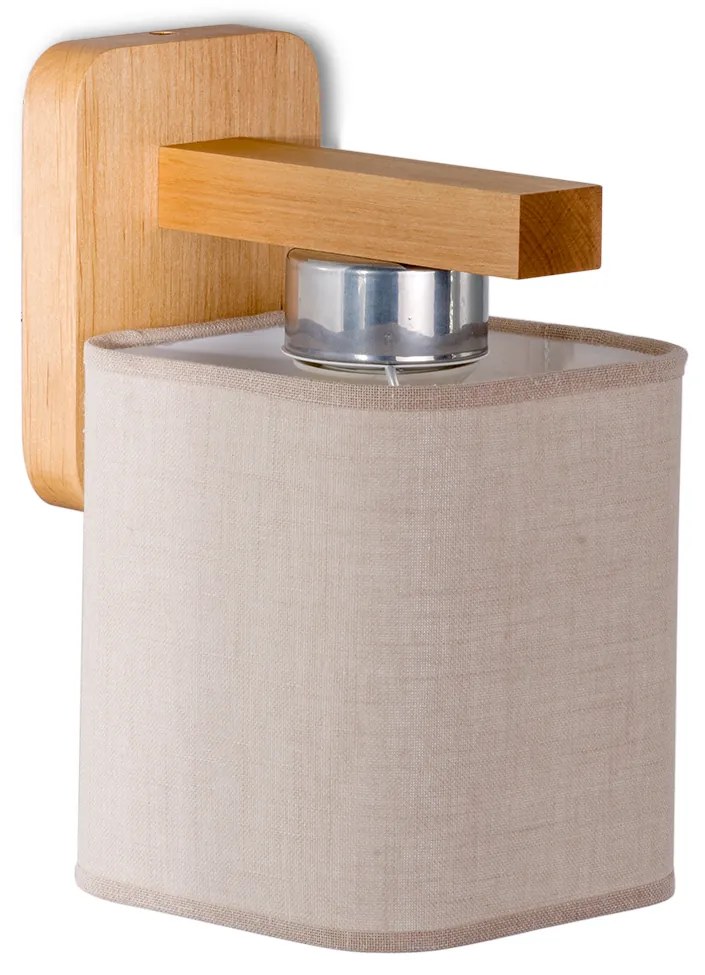 Light for home - Dřevěné nástěnné svítidlo z přírodního buku., 1x40W, E27, Přírodní buk