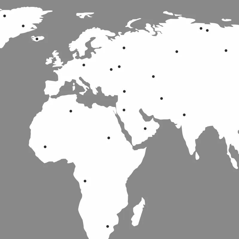 WALLVINIL Samolepky na zeď - Puntíky na Mapu světa Barva: Oranžová světlá, Velikost samolepky: Průměr 10mm