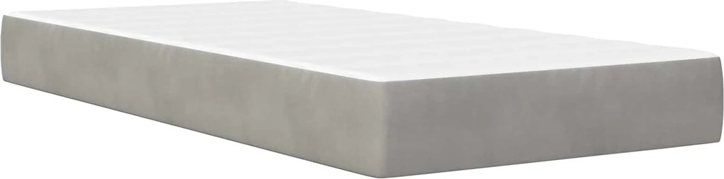Rám postele s matrací Světle šedá 80 x 200 cm samet 3414759