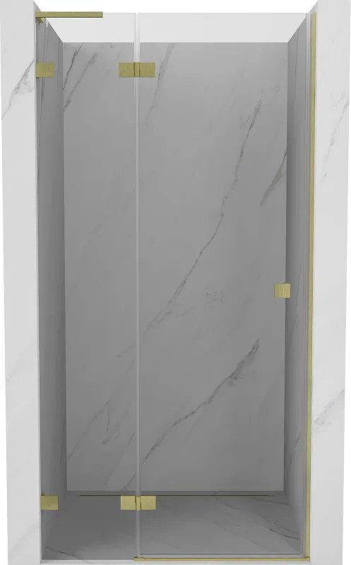 Mexen, Mexen Lunar L Otočné levé sprchové dveře 100 cm, transparentní, broušené zlaté - 834L-100-000-55-00-L