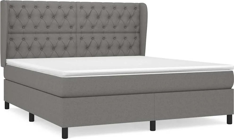 Box spring postel s matrací tmavě šedá 160x200 cm textil 3128214