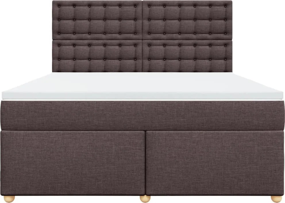 Box spring postel s matrací tmavě hnědá 180x200 cm textil 3293676