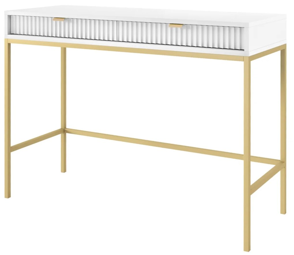 Toaletní stolek Nova 104 cm bílý/zlatý