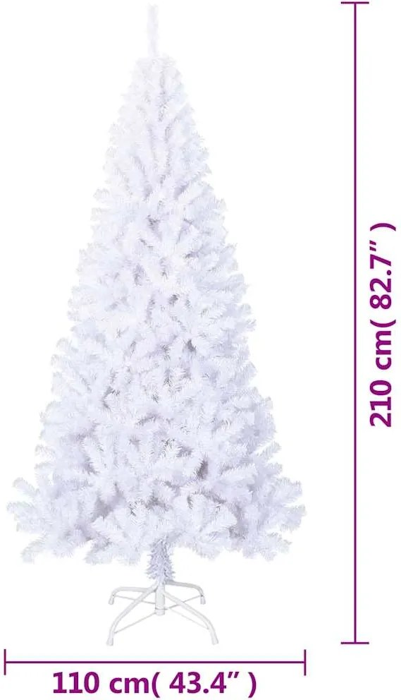 Umělý vánoční stromek s hustými větvemi bílý 210 cm PVC 321040