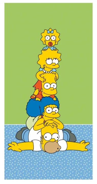 Jerry Fabrics  Dětská osuška ‒ The Simpsons Family "Tower", 70 × 140 cm