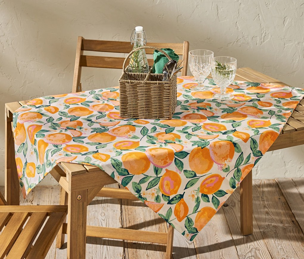 Tchibo - Omyvatelný ubrus, cca 90 x 90 cm, oranžová