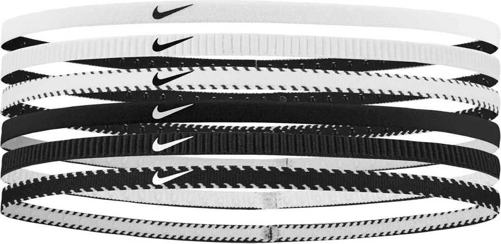 Nike flex classic slim headbands 6pk černá/bílá