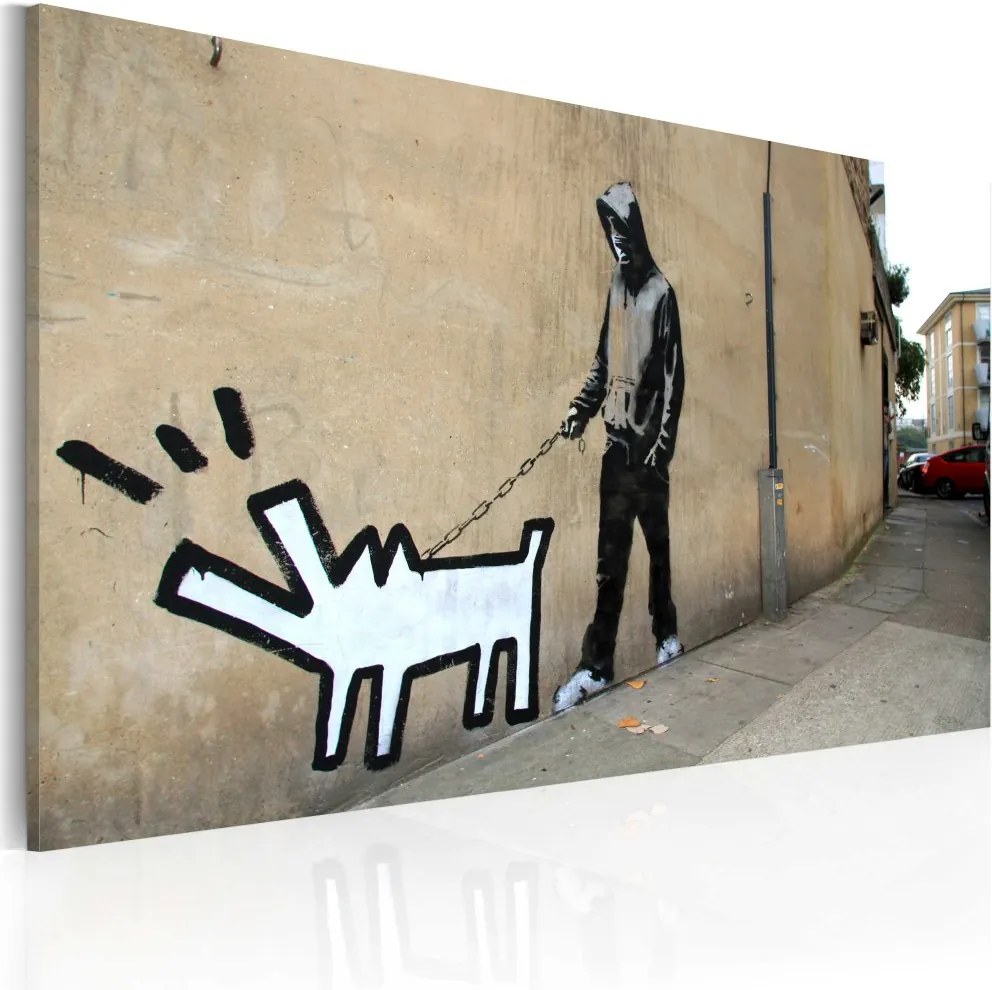 Obraz na plátně Bimago - Barking dog (Banksy) 60x40 cm