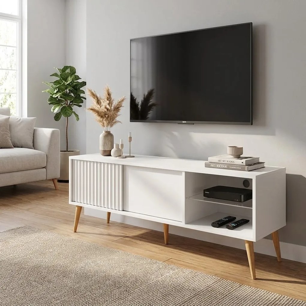 TV stolek Navia 135, bílá