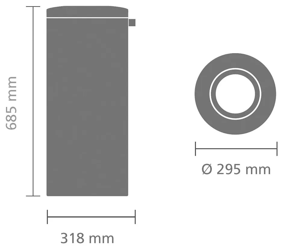 Ocelový odpadkový koš v matně stříbrné barvě 30 l Flame Guard – Brabantia