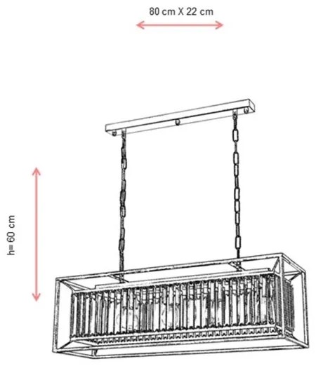 Lustr na řetězu CRYSTALLINE 4xE27/6W/230V bronzová