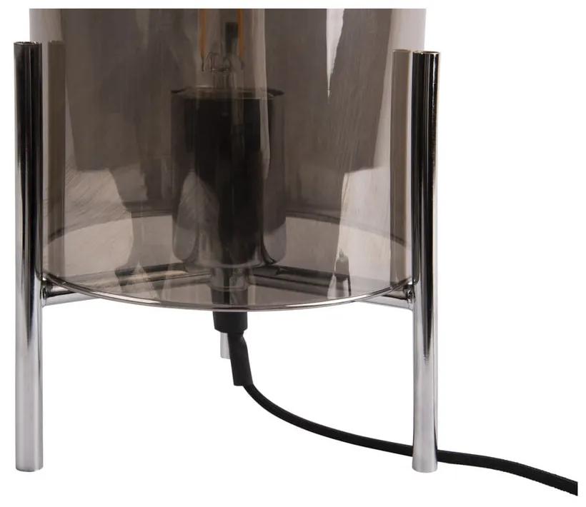 Šedá skleněná stolní lampa Leitmotiv Glass Bell