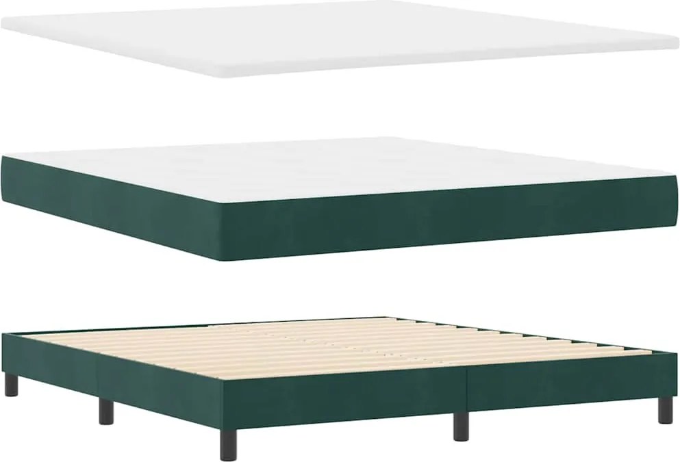 Postel s boxspringem s matrací Tmavě zelená 180 x 200 cm samet 3339125