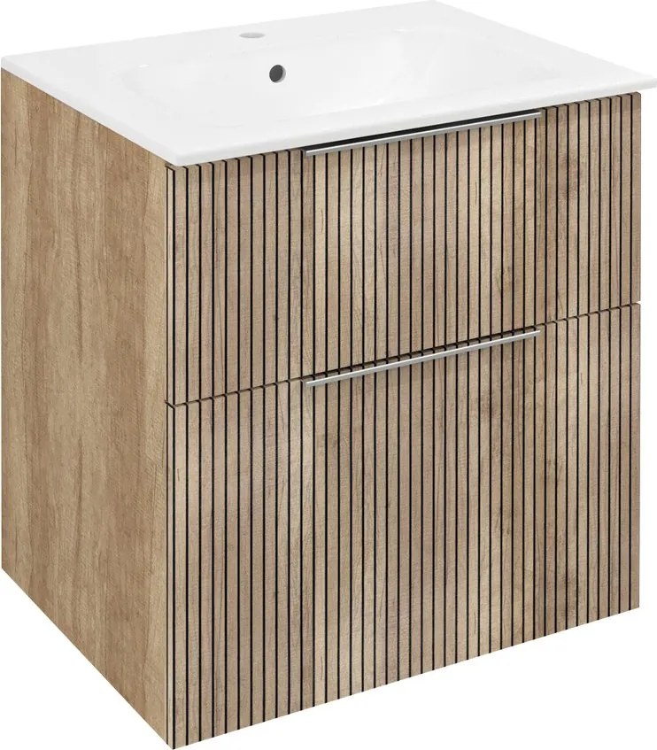 Sapho Sapho, CIRASA umyvadlová skříňka 59,2x64x46cm, dub alabama strip, CR601-2322