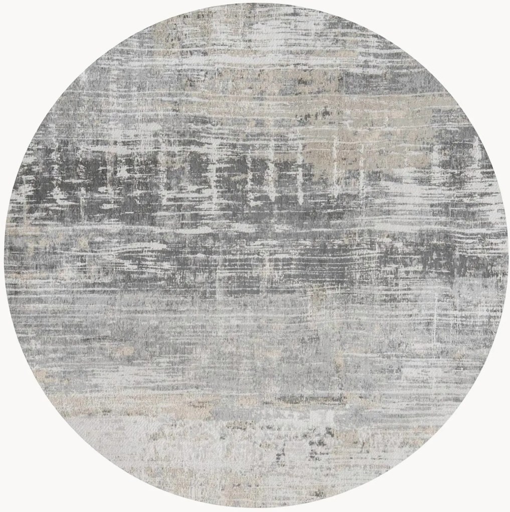 Omyvatelný interiérový/exteriérový kulatý žakárový koberec Streaks