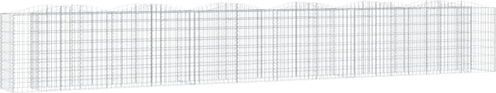 Klenutý gabion vyvýšený záhon 600x50x100 cm pozinkované železo 153548