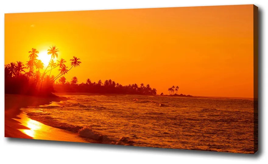 Wallmuralia Foto obraz na plátně Západ slunce pláž 100x50 cm