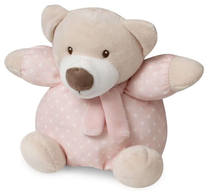 Interbaby Chrastítko plyšová hračka Medvídek béžový růžový 20 cm