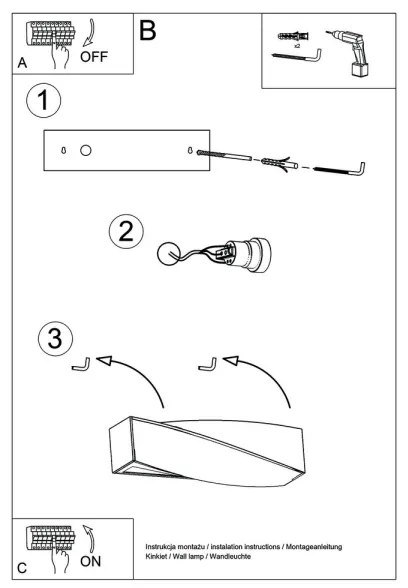 Sollux SL.0870 - Nástěnné svítidlo SIGMA 1xE27/60W/230V černá