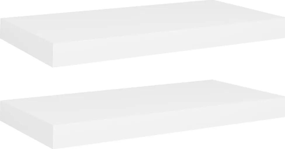 vidaXL Plovoucí nástěnné police 2 ks 50 x 23 x 3,8 cm MDF [323809] Barva: bílá s vysokým leskem