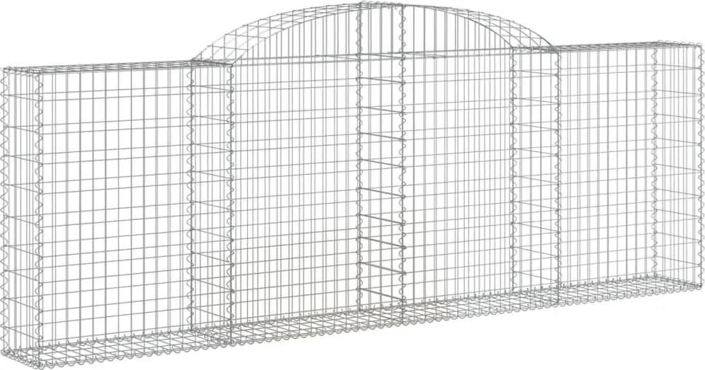 Klenuté gabionové koše 17ks 300x30x100/120cm pozinkované železo 3146534