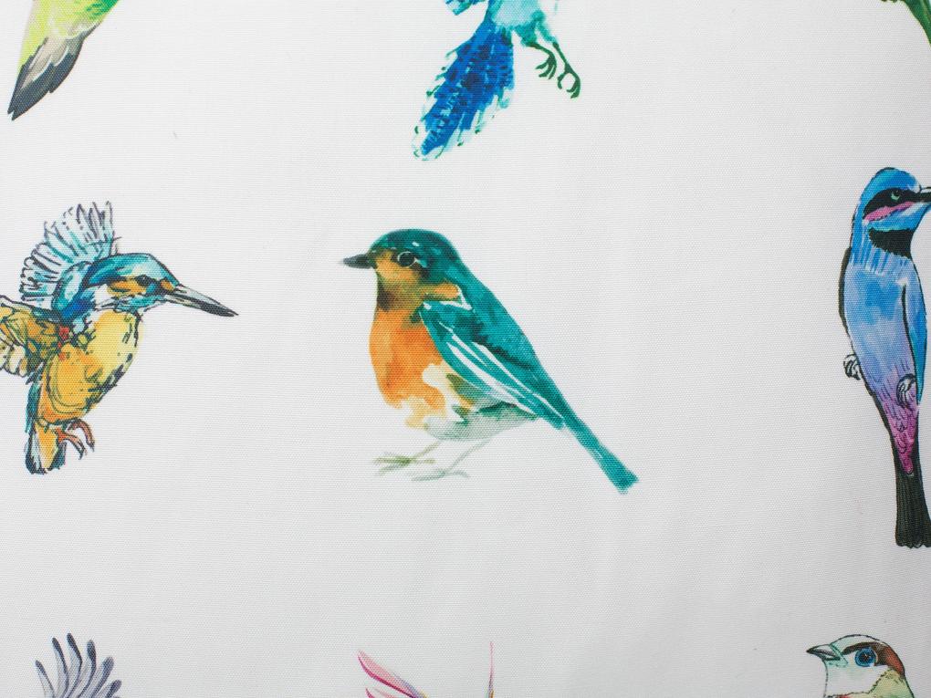 Sada 2 polštářů motiv ptáka s třásněmi různobarevných 45 x 45 cm  MALLOW Beliani