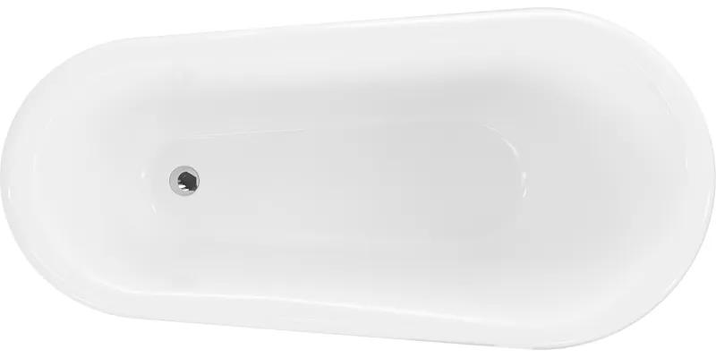 Mexen Retro volně stojící vana 150 x 73 cm, Bílá/Černá, Chromované nožky - 53251507375-00