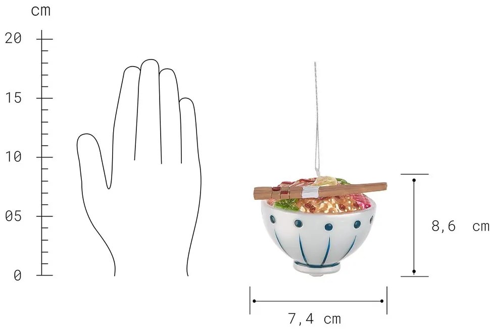 HANG ON Ozdoba Poké Bowl, Ø7cm