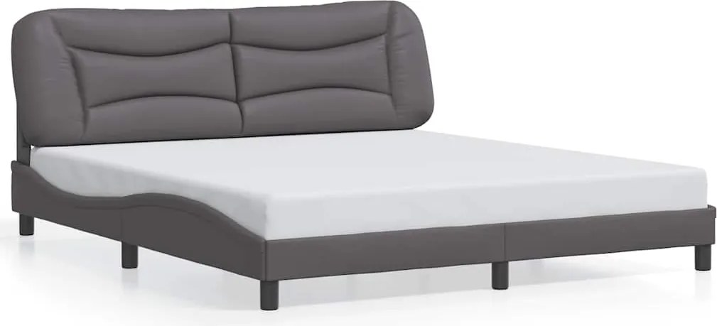Rám postele bez matrace Hvar šedý 180x200 cm umělá kůže 3208019