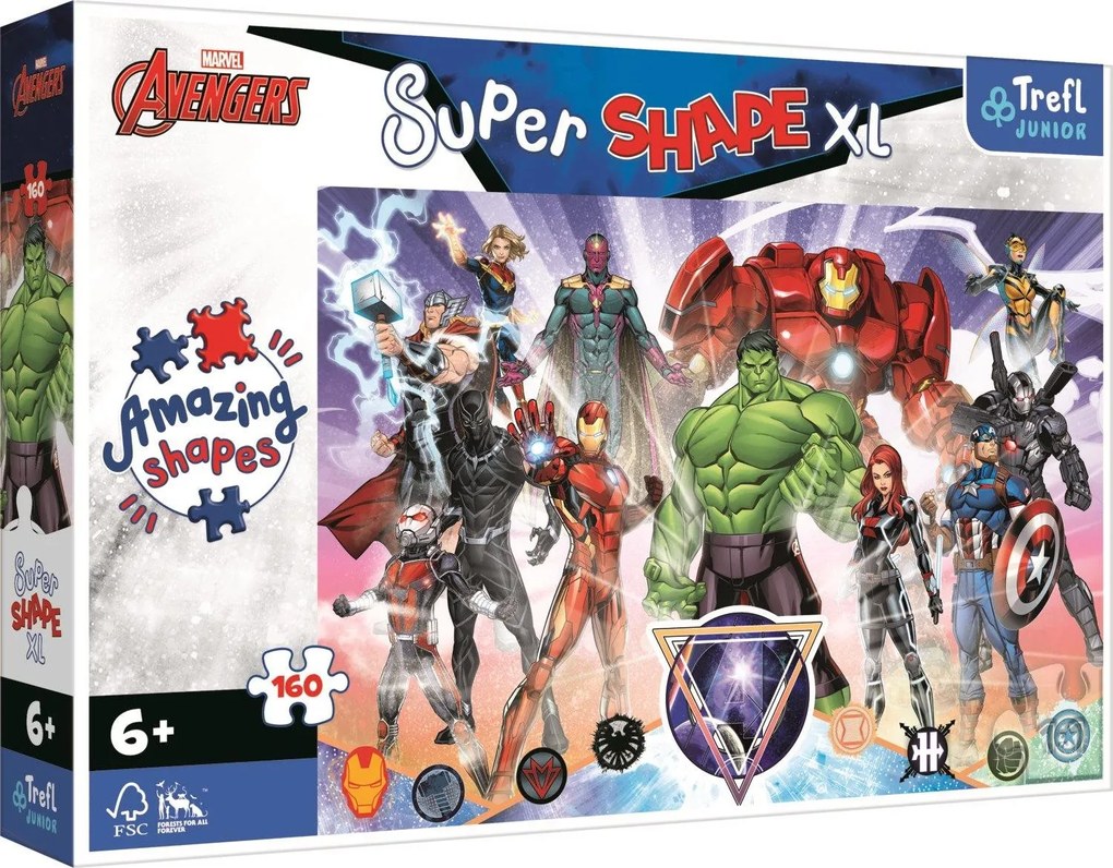 Puzzle trefl puzzle super shape xl avengers 160 dílků