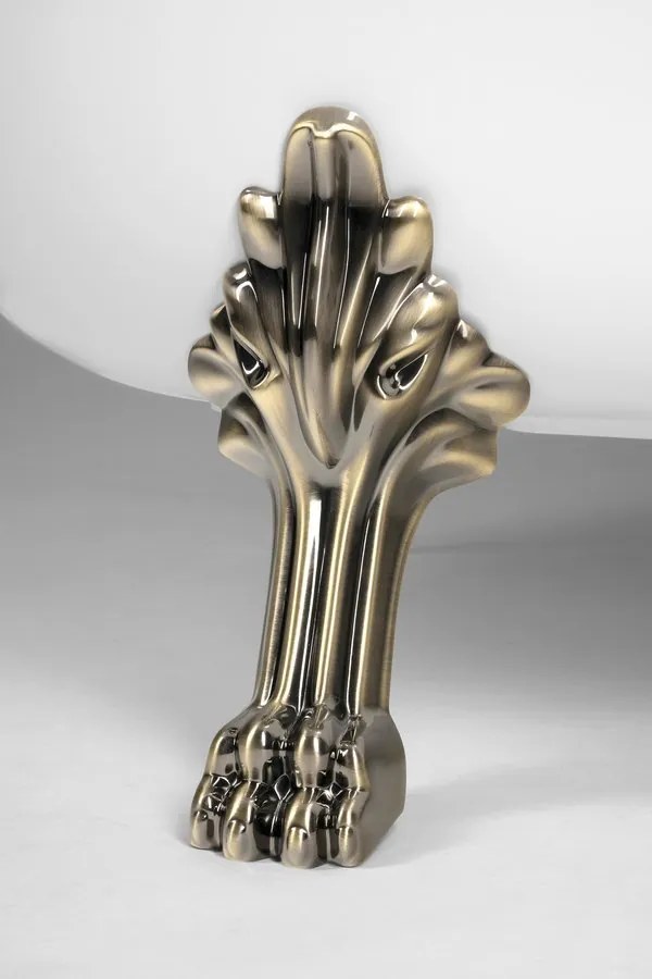 Polysan RETRO vana volně stojící 174,5 x 82 x 80,5 cm nohy bronz litý mramor bílá 43388