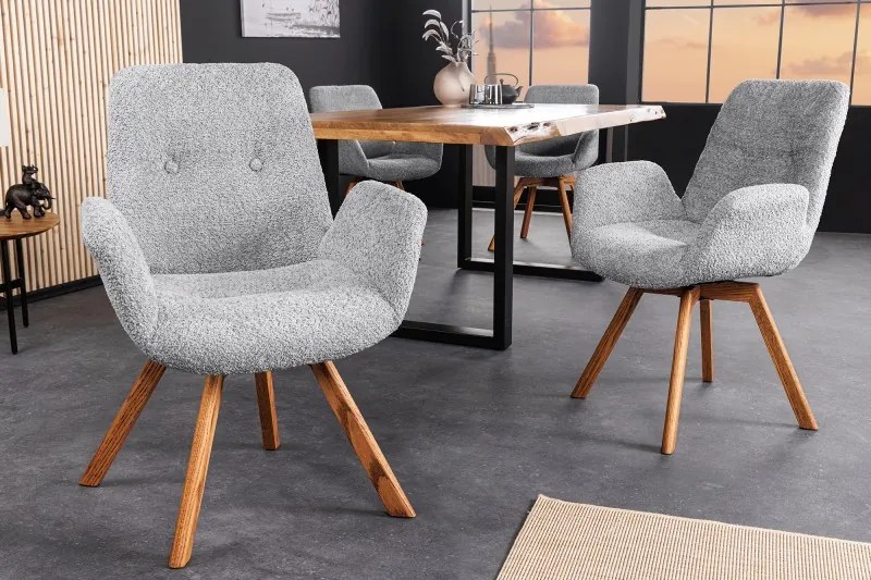 Designová otočná židle Yanisin šedá