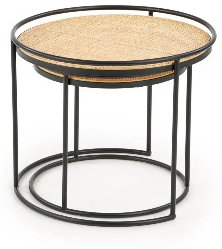 Konferenční stolek Manado, přírodní dřevo / černá