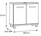 Koupelnová skříňka VENOM zelená/dub artisan